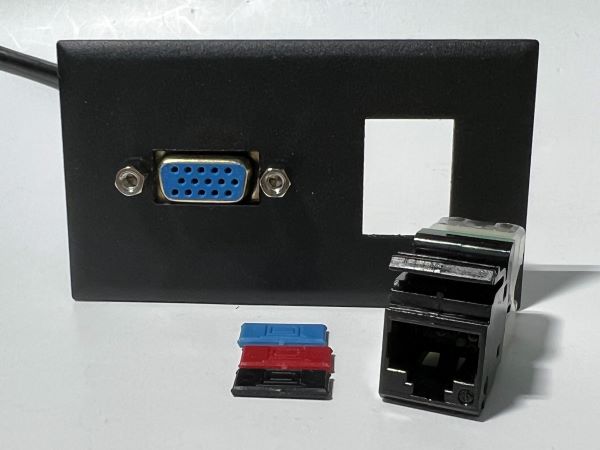 Telecom Plate with 15' HD VGA M/F Cable and Siemon™ RJ45 CAT6 ...