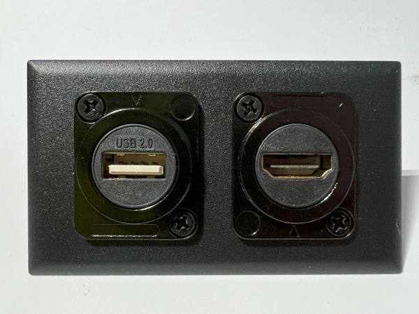 Telecom Plate with USB A and HDMI D-Series Panel Mount Connectors ...