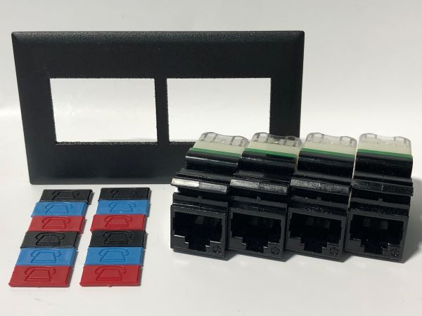 Telecom Plate with 4 Siemon™ RJ45 CAT6 Punch Down Connectors ...